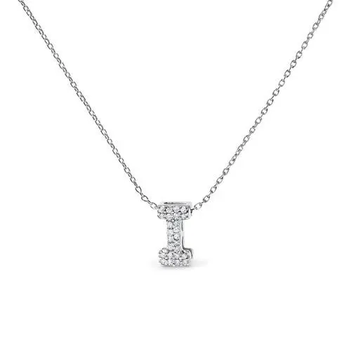 HAUS OF BRILLIANCE 10k Gold Diamond Accent Initial Pendant Necklace - White | I